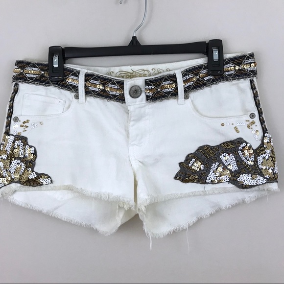 Express | Shorts | Express White Embellished Sequence Festival Shorts ...